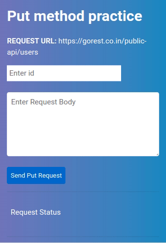 GitHub - RabbanMehamood/HTTP-Put-Method-Practice-Page: Created Using API fetch , Dom Method